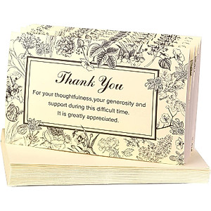 SUPREME IMPRESSION Funeral Thank you Cards with Envelopes - 24 Pack Sympathy Note Cardset - All Cards are Blank Inside For Photo or Personalized Message to Friends & Family