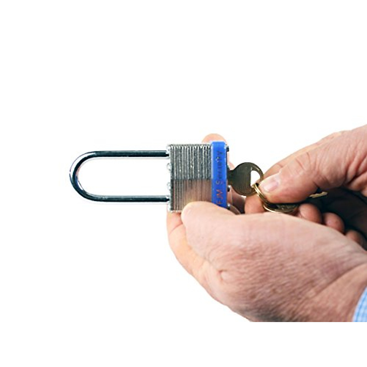 FJM Security A389-40-LS Laminated Steel Keyed Alike (A389) Long Shackle Padlock