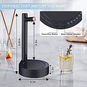 Water Dispenser for 5 Gallon Bottle, Smart 7 Levels Desktop Water Bottle Dispenser for 5 Gallon & Universal Bottles, USB Charging Automatic Water Jug Dispenser for Home, Office and Outdoor