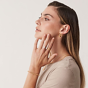 PAVOI 14K Yellow Gold Plated Chunky Dome Ring - Puffy Dome Stackable Rings - Women's Chunky Ring - Size 6