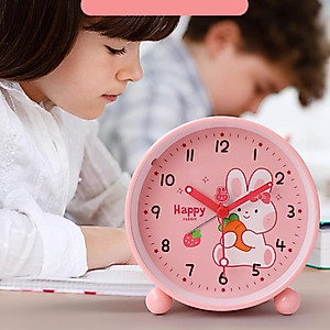 GRFIT Alarm Clocks Loud Alarm Clock, 4 Inch Silent Non-Ticking with Night Light, Kids Alarm Clocks for Bedrooms Bedsid Bedside Clock (Color : Brass)