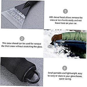 Happyyami 4pcs Snow Shovel Plastic Scraper Blades car Window Squeegee Snow Removal Tool for Window Windshield ice Scraper Plastic Squeegee Frost Scraper car Tools Round Rubber Sleeve Brush