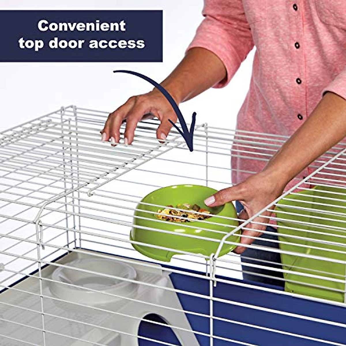 MidWest Homes for Pets Critterville Cleo Guinea Pig Cage | Includes All Accessories, Blue, Large (171CL)