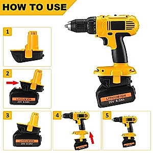 Fancy Buying Replacement Battery Adapter DCA1820 for Dewalt 18V Tools, Convert 18V / 20V Lithium Battery to NiCad/NiMH Battery, Makes The Battery can be Used for Nickel Drill and Charger