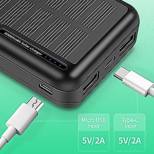 Lerpwige 30000mAh Solar for Smart Mobile Phone USB Solar Charger Portable External Battery Pack Back Up Power Supplies for Computer