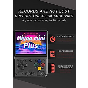 CICYSTORE Miyoo Mini Plus Handheld Game Console,Retro Game Console for Adults and Children,3.5" IPS Screen,64GB TF Card 10,000+ Games,Support WiF(Purple-64G)