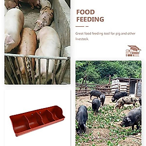 Plastic Fence Feeder: Heavy Duty Mountable Livestock Pet Feeding Bucket with 4 Compartments Hook Over Goat Trough Hook Over Feed Trough