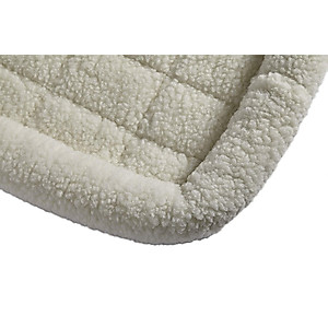 MidWest Homes for Pets Bolster Dog Bed 36L-Inch White Fleece Dog Bed w/ Comfortable Bolster | Ideal for Intermediate Dog Breeds & Fits a 36-Inch Dog Crate | Easy Maintenance Machine Wash & Dry