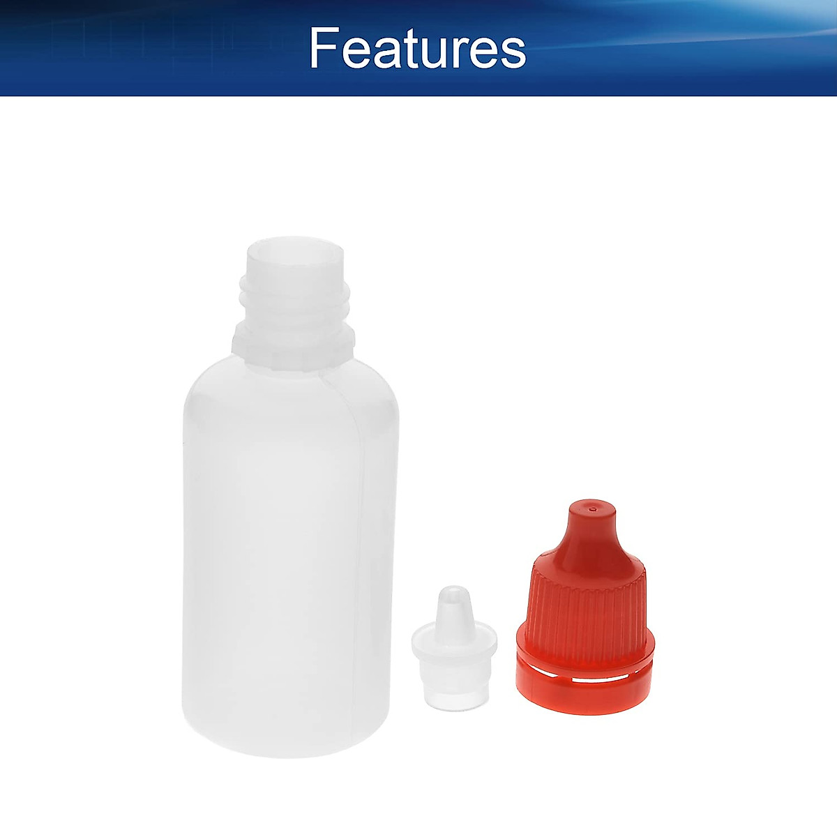 Bettomshin 20Pcs 20ml PE Plastic Squeezable Eye Liquid Dropper Bottles Thin Mouth Lab Reagent Bottle Liquid Sample Seal Sample Storage with Red Cap Translucent