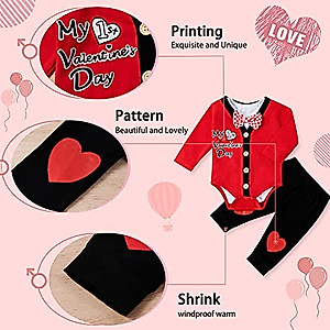 XIFAMNIY baby boy my first valentines day outfit Babies Valentine’s red pants set for Baby boys