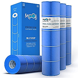 MOAJ Premium Pool Filter 4-PACK Replaces Pentair CCP420, Clean And Clear Plus 420, R173576, PCC105, PCC105-PAK4, Filbur FC-1977, Unicel C-7471, JCQ420, PLESL105 | 26" x 7" | Asepsis-Infused Filtration