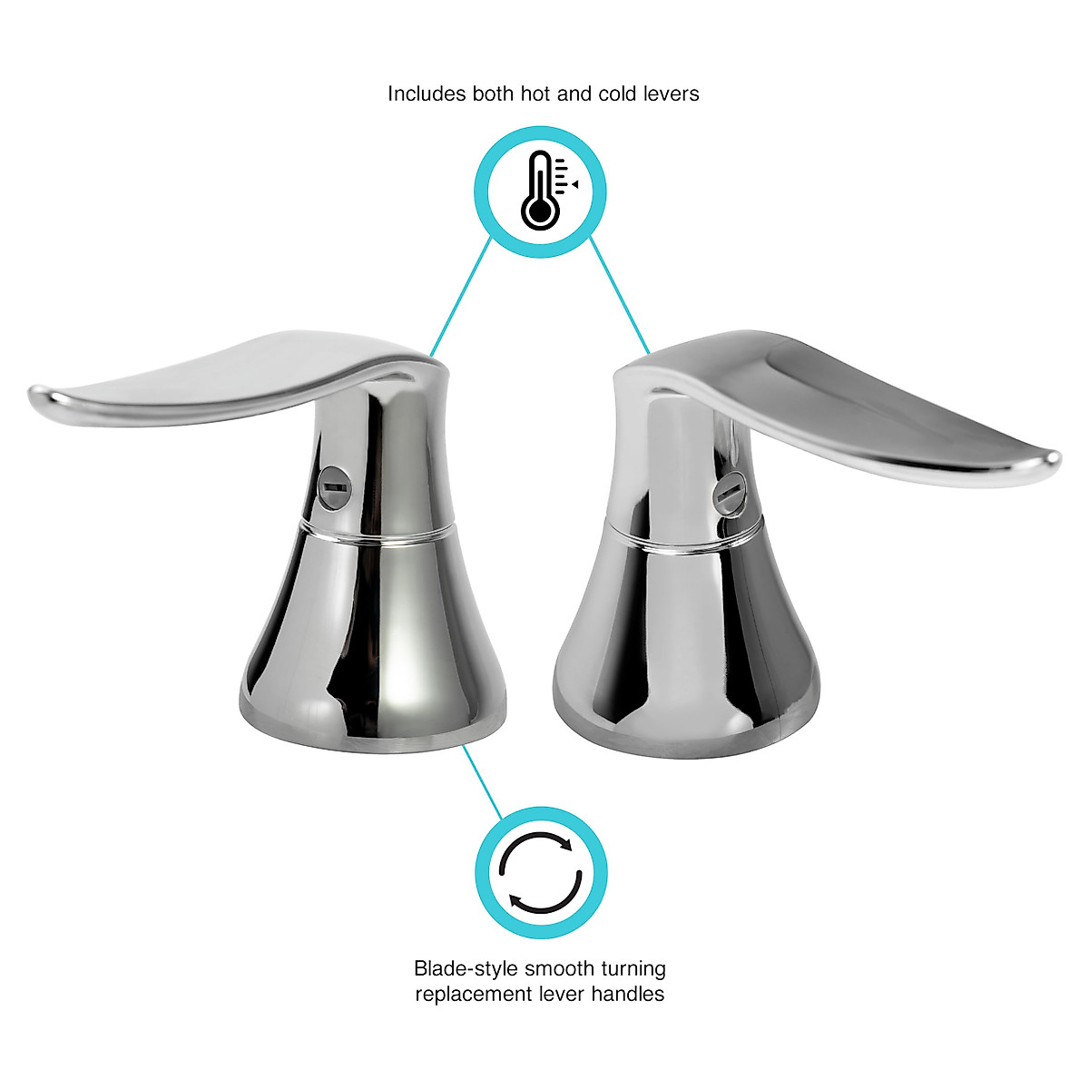 Dura Faucet Elegant Style Lever Handles - Chrome Polished