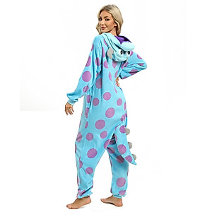 LABULA Slim Fit Unisex Adult Onesie Animal Pajamas Halloween Cosplay Sleepwear Purple