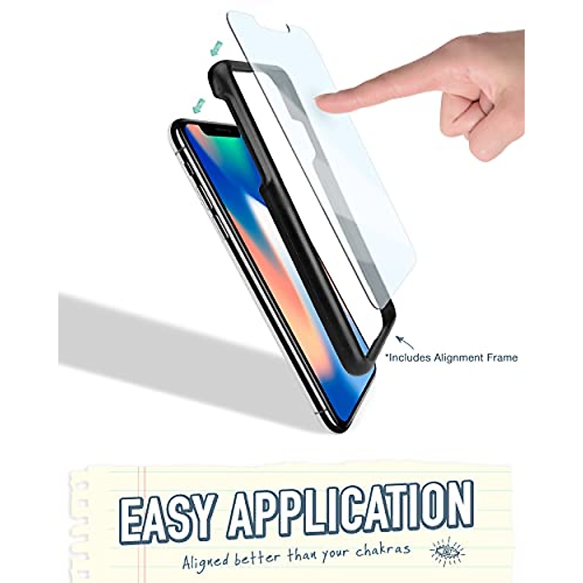 Smartish Screen Protector for iPhone 13 Pro/iPhone 13 - Tuff Sheet - Scratch Resistant Tempered Glass with Alignment Tool - Clear 2-Pack