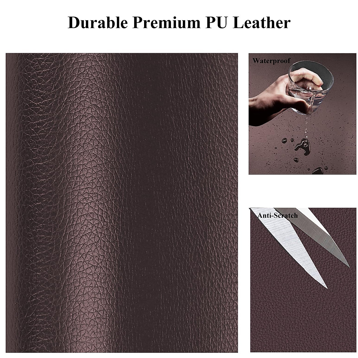 LakiBeibi Self Adhesive Leather Repair Patch, 16 x 31 Inch Leather Repair Tape Waterproof, DIY Leather Repair Patch for Sofa, Chair, Car seat, Couches, Handbages, Furniture (Dark Brown)