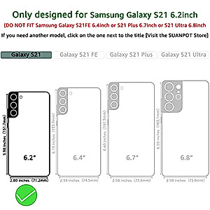 SUANPOT for Samsung Galaxy S21 6.2"(Non S21+) with RFID Blocking Leather Wallet case Credit Card Holder,Flip Folio Book Phone case Shockproof Cover Women Men for Samsung S21 case Wallet Brown