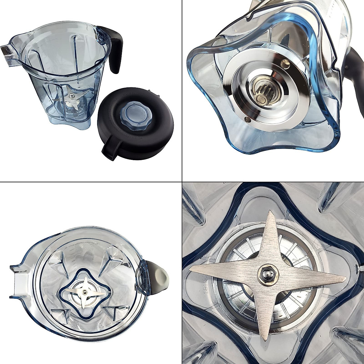 64-Ounce Blender Container, Transparent Food Blender Container with Blade Lid Blender Replacement Parts Fit for Vitamix 5300 Container Blender Pitcher Compatible for G-Series Blender 2L