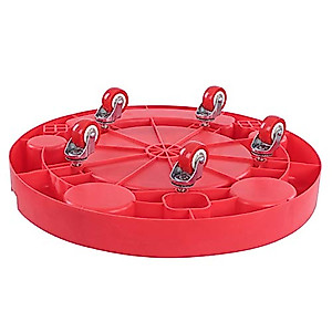 BISupply 5 Gallon Bucket Dolly - Detailing Cart for 11.5 Inch Rolling Car Wash Bucket with Wheels and Compartments