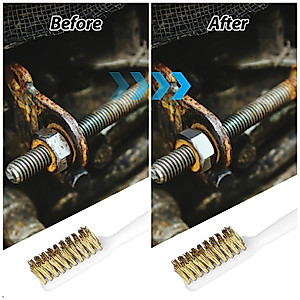 3 Pcs Copper Wire Brush Small Brass Brush 3D Printer Nozzle Cleaner Tool Copper Cleaning Toothbrush Masonry Brush Brass Brush Handle Hot End Cleaning Wire Bristle for Cleaning Welding Slag and Rust