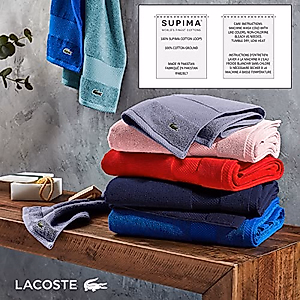 Lacoste Heritage Supima Cotton Bath Sheet, Celestial, 35" x 70"