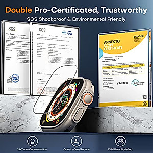 TOCOL 4 Pack for Apple Watch Ultra 2/1 Screen Protector 49mm, [10X Military-Grade Shockproof], Tempered Glass Screen Protector for iWatch Ultra 49mm, Anti-Scratch, High Definition, Ultra Thin, Clear