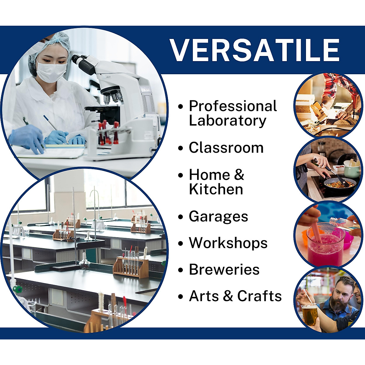 EISCO (Pack of 12) Beakers, 100ml - ASTM - Low Form with Spout - Dual Scale, White Graduations - Borosilicate 3.3 Glass