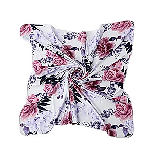 Galabloomer Newborn Receiving Blanket Headband Set Baby Swaddle Mother and Baby (White Blush)