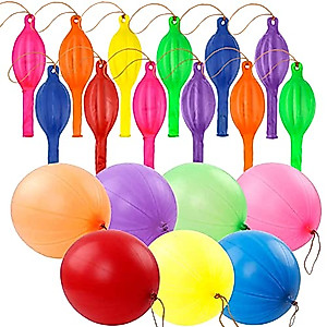 RUBFAC 80 Punch Balloons Punching Balloon Heavy Duty Party Favors For Kids, Bounce Balloons with Rubber Band Handle for Birthday Party