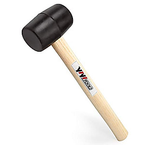 YIYITOOLS YY-2-005 Rubber Mallet Hammer With Wood Handle–8-oz, black