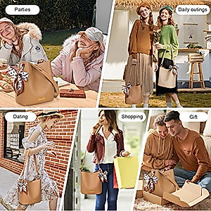 ESTARER Bucket Bag for Women with Purse, Soft Faux Leather Crossbody Handbag Shoulder Bag Purse