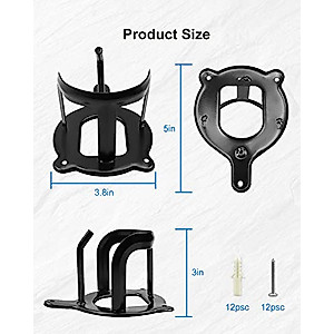 4 Counts Horse Bridle Rack Bridle Hooks, Bridle Bracket Metal Bridle Holder Wall Mount with Tubes and Screw for Horse Barn Supplies, Black