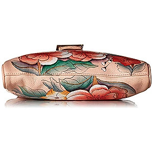 Anuschka womens Anna By Anuschka Hand Painted Leather Wowomen Triple Compartment Organizer Shoulder Bag, Vintage Garden, One Size US