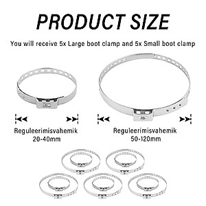 10PCS CV Boot Clamps Kit,Stainless Steel CV Axle Boot Clamp Tool,Adjustable CV Boot Banding Tool for Car Accessories Replacement