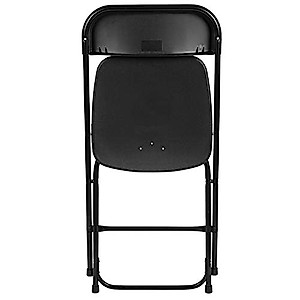 EMMA + OLIVER Set of 10 Black Stackable Folding Plastic Chairs - 650 LB Weight Capacity