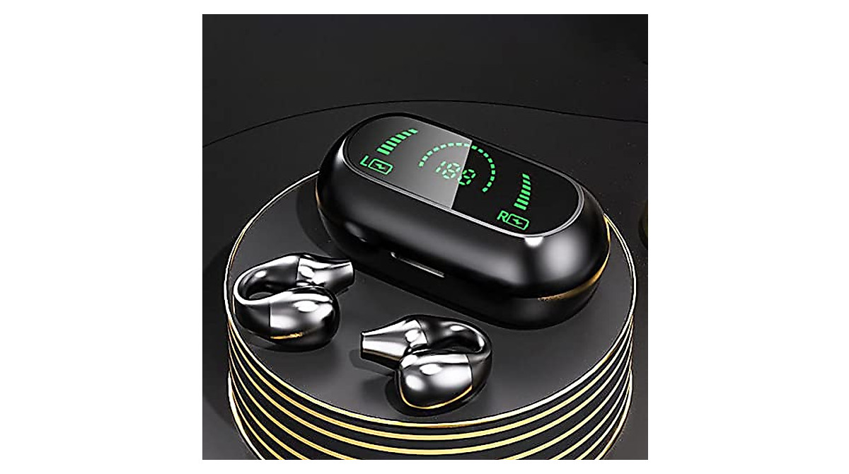 Digital Display Clip-on Wireless Earbuds - Bluetooth 5.2 IPX4 HiFi