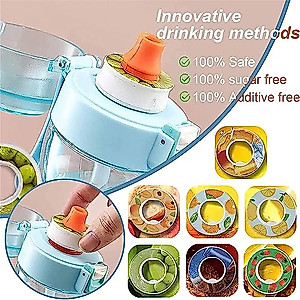 Air Water Bottle BPA Free Starter up Set Drinking Bottles,650 ml Drinking Bottle with Flavour, with 7 Flavour pods%0 Sugar Water Cup ，for Gym, Running, Outdoor (Pink)