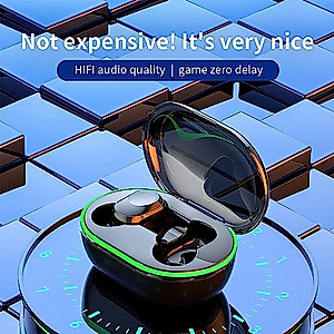 Qiopertar Wireless Earbuds Bluetooth 5.3 in Ear Light-Weight Headphones Built-in Microphone IPX4 Waterproof Immersive Premium Sound Headset with Charging Case Black