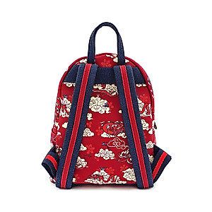 Loungefly Mushu Cloud Print Mini Backpack, red, Standard