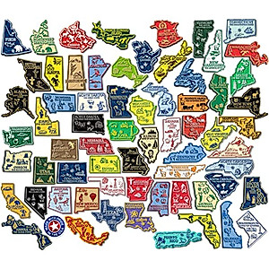 North America Complete Magnet Set by Classic Magnets, 66-Piece Vintage Rubber State & Province Magnets, Collectible Souvenirs Made in The USA