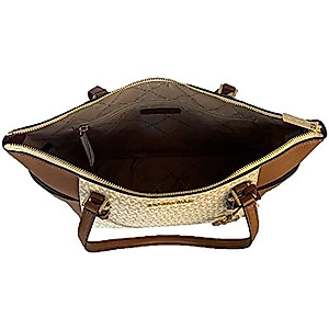 Michael Kors Charlotte Signature Large Top Zip Tote - Vanilla