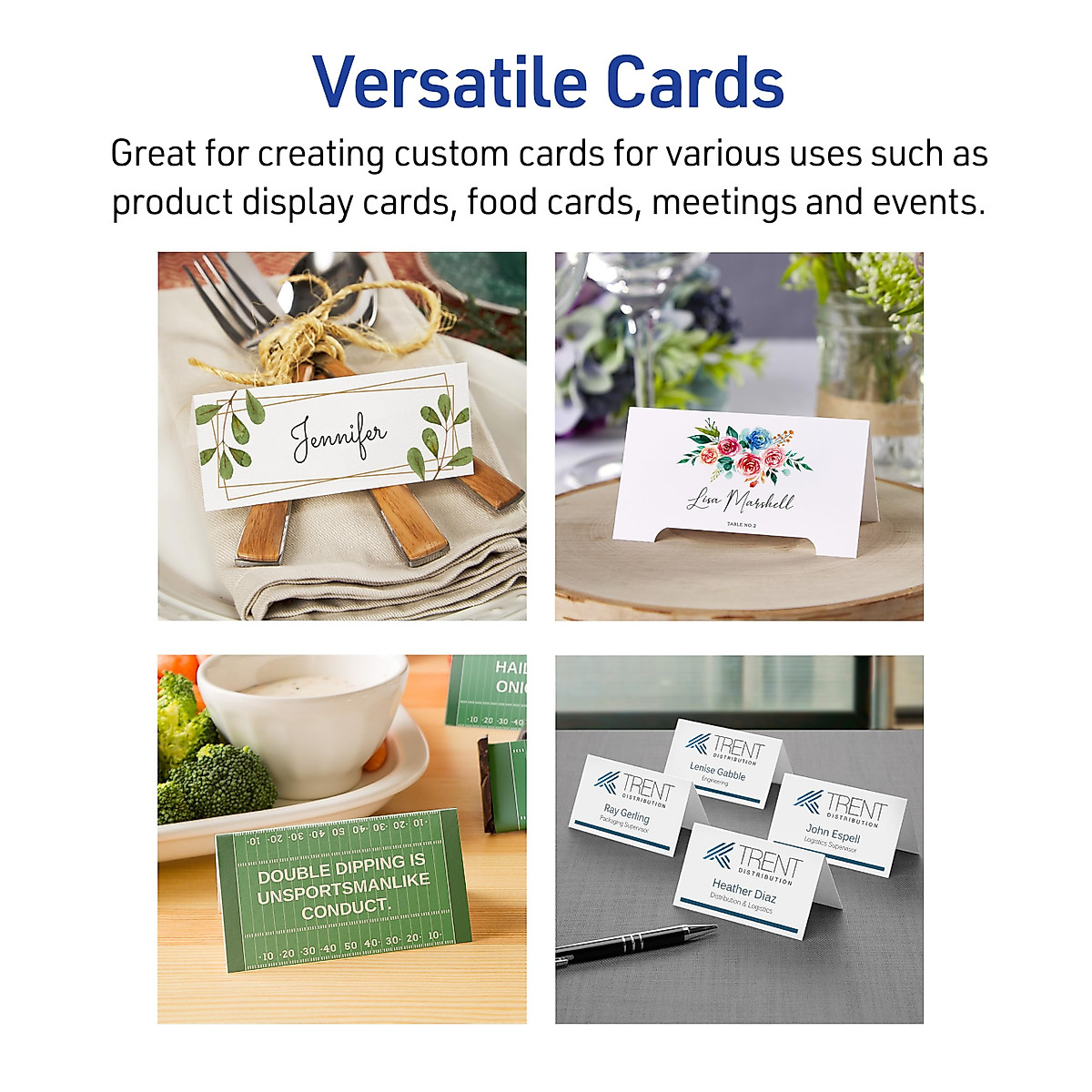 Avery Printable Large Tent Cards, Laser & Inkjet Printers, 50 Cards, 3.5 x 11 (5309)