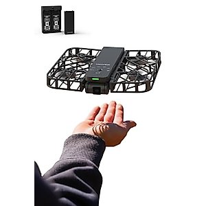 HOVERAir X1 Drone with Camera, Self-Flying Camera Drone with Follow Me Mode, Foldable Mini Drone with HDR Video Capture, Palm Takeoff, Intelligent Flight Paths, Hands-Free Control Black (Combo)