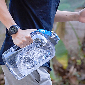 Student 1 Gallon Large Capacity Water Bottle with Time Marker, Reusable, Motivational, Leak-proof, BPA Free Sports Water Jug for Fitness, Gym, Running, Office, Home, Outdoor Sports, Cycling, Camping