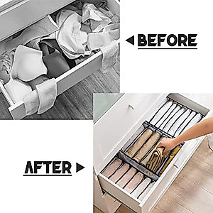 VANREYIN Extra Large 7 compartments Water Laundry Cabinet Clothes Storage Box, Jeans Compartment Storage Box 17.5-inch Foldable Closet Drawer Storage Box Bedroom