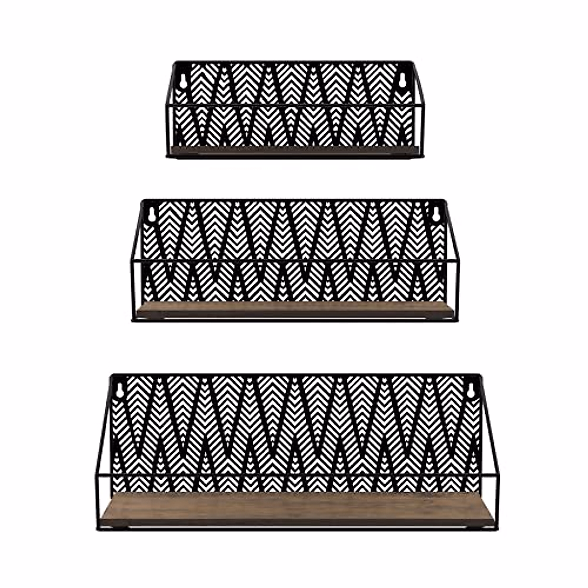 Edenseelake Floating Wall Shelves Set of 3, Cedar Pattern Wall Mounted Shelf for Bedroom, Living Room, Bathroom, Kitchen, Office