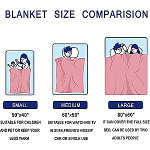 NICHIYOBI Redcap Beard Plumber Bros Game Flannel Blanket Kobayashi Tohru Kanna Lightweight Cozy Throw Blanket Warm Bed Blanket fit Sofa and Couch (05,Medium 60x50in)