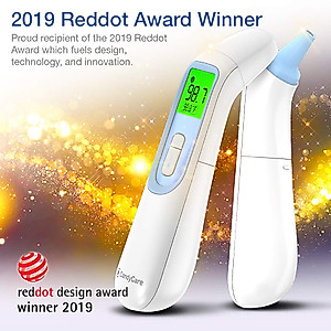 CandyCare Touchless Smart Infrared Thermometer with LCD Digital Screen (3-in-1 Measurement) for Adult and Kid, Temperature Gun Reading Detection on Forehead and Ear (Battery NOT Included)