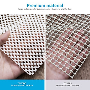 TJWODO Non Slip Area Rug Pads Non Skid Rug Gripper 2x4 Feet Extra Thick Pad Anti-Slip Carpet Rug Mats for Hardwood Surface Floors, Keep Rugs Safe and in Place (2 x 4 Ft)