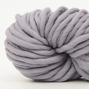 OURVER (No.12 Gray) Super Bulky Arm Knitting Wool Roving Knitted Blanket Chunky Wool Yarn Super Thick Yarn for Knitting/Crochet/Carpet/Hats, 1.1 lbs/500g/17.6 Ounze