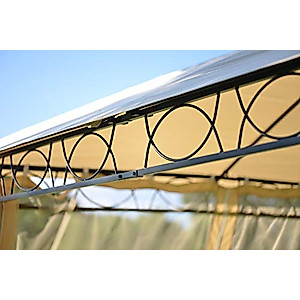 12'x14' Hardtop Metal Gazebo, Outdoor Galvanized Steel Double Roof Canopy, Aluminum Frame Permanent Pavilion with Netting and Curtains for Patio, Backyard, Deck and Lawns